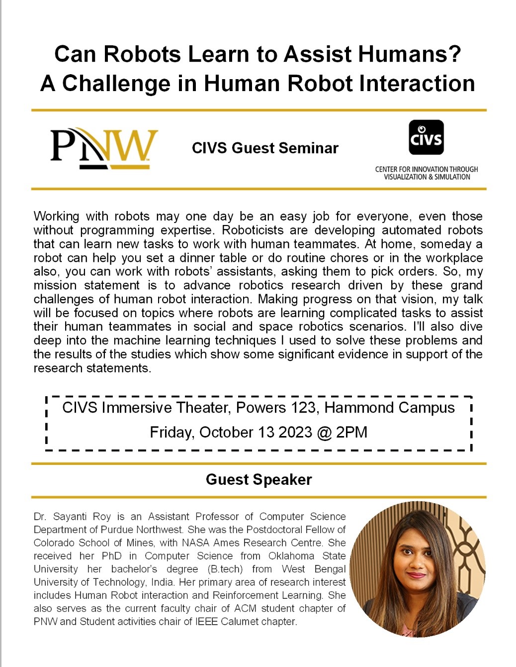 Guest Speaker Presents at CIVS Weekly Student Seminar - Center for ...